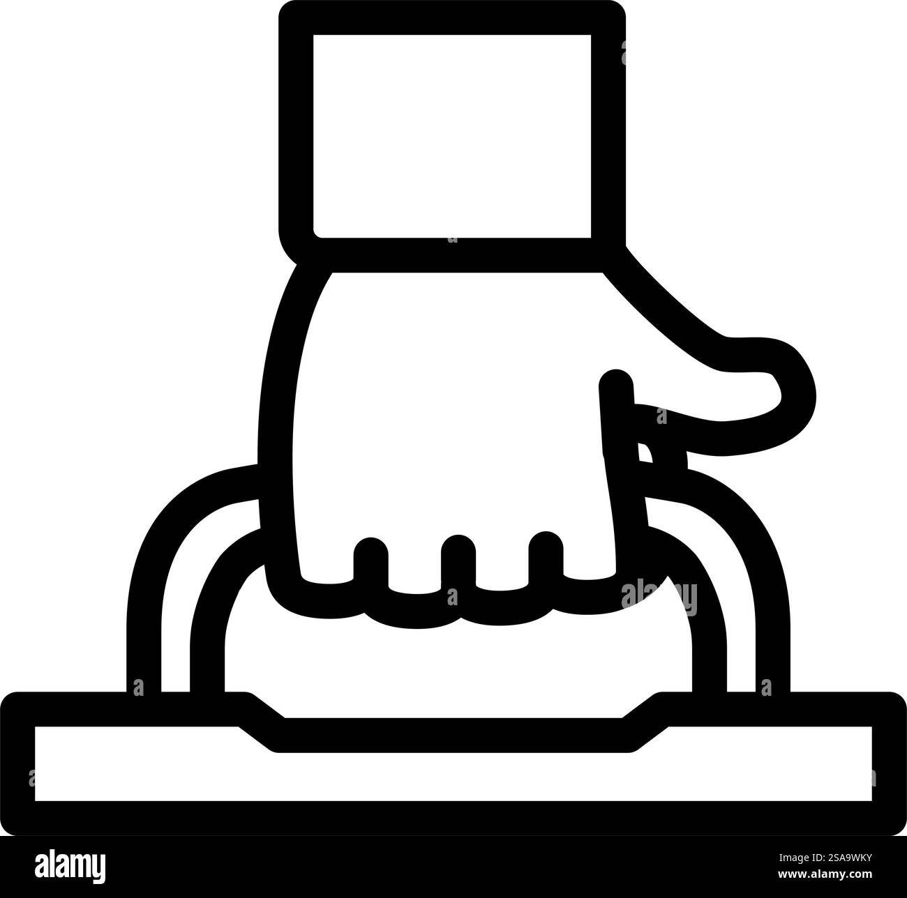 carry handle label product caution line icon vector. carry handle label ...