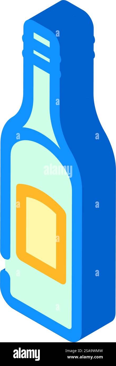 bottle glass package isometric icon vector. bottle glass package sign ...
