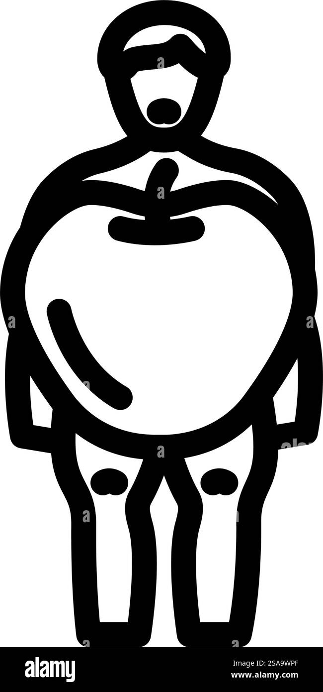 metabolic syndrome obesity overweight line icon vector. metabolic ...