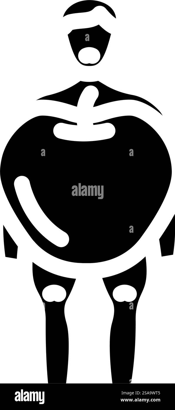 metabolic syndrome obesity overweight glyph icon vector. metabolic ...