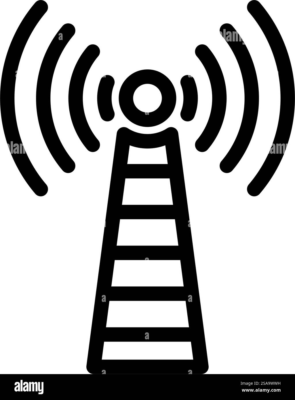 electromagnetic interference label line icon vector. electromagnetic ...