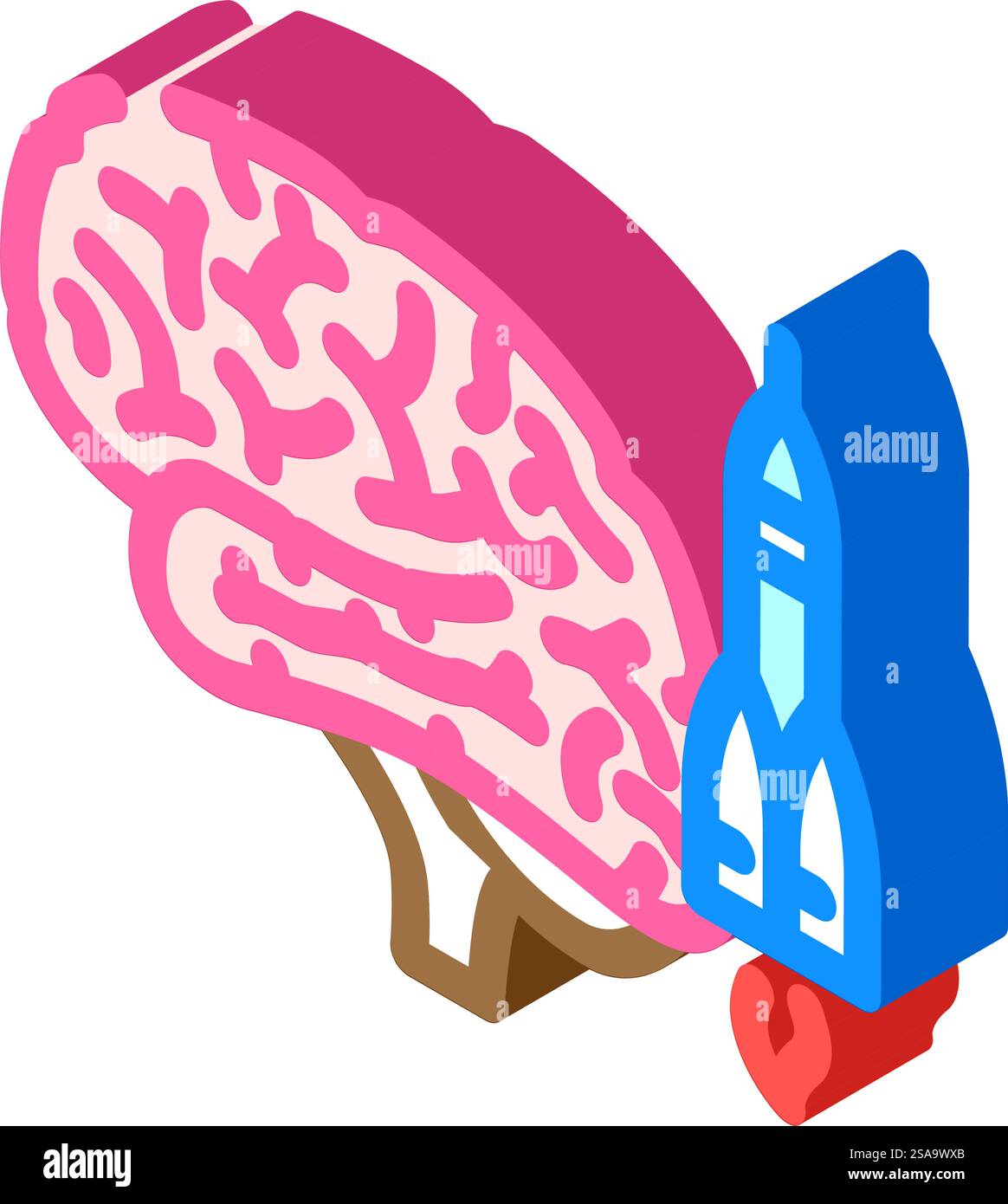 Rocket Brainstorm Isometric Icon Vector Rocket Brainstorm Sign