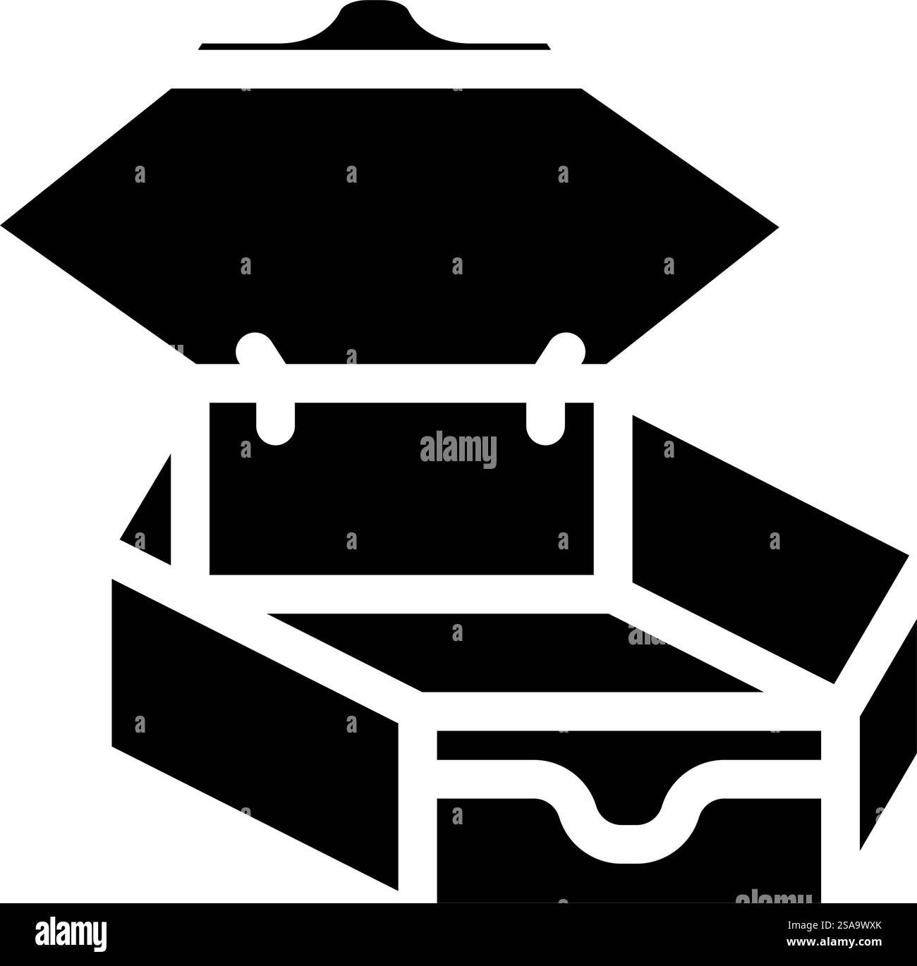 custom shaped box cardboard packaging glyph icon vector. custom shaped ...