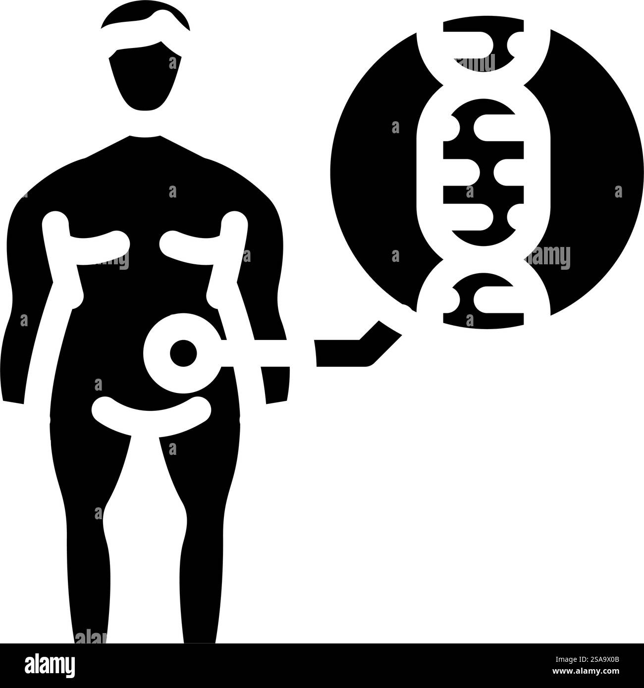 genetic predisposition obesity overweight glyph icon vector. genetic ...