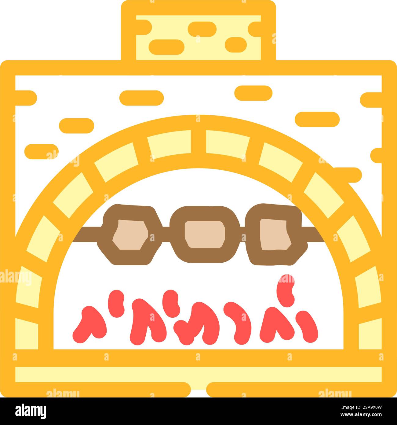 cooking with fire restaurant chef color icon vector. cooking with fire ...