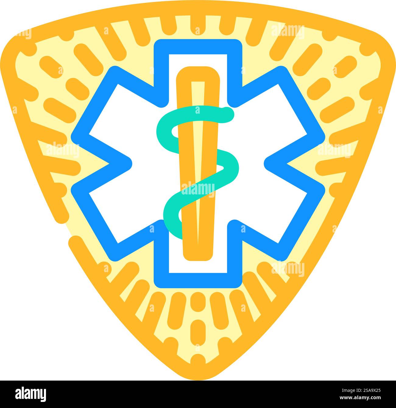 emt badge ambulance color icon vector. emt badge ambulance sign ...