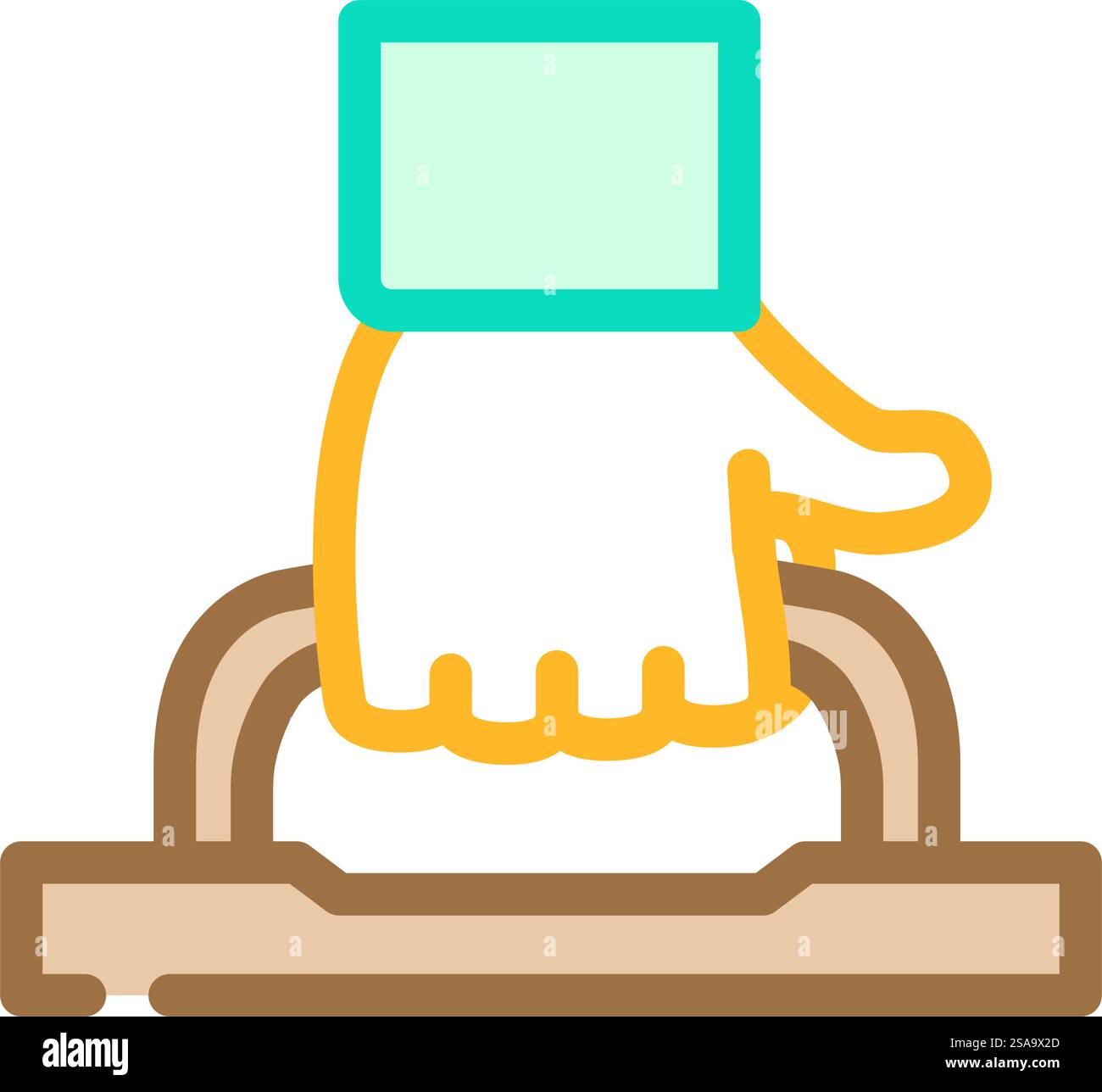 carry handle label product caution color icon vector. carry handle ...