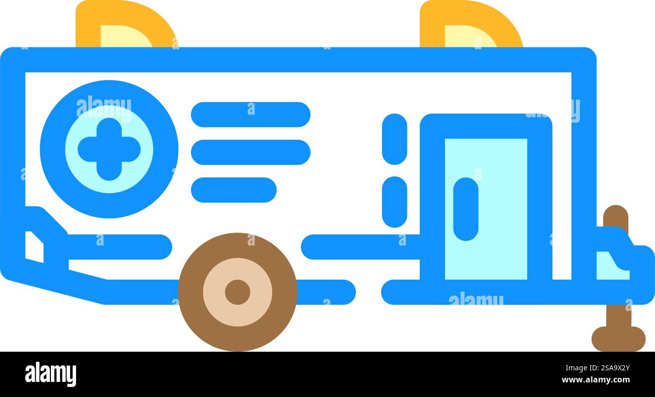 mobile clinic ambulance color icon vector. mobile clinic ambulance sign ...