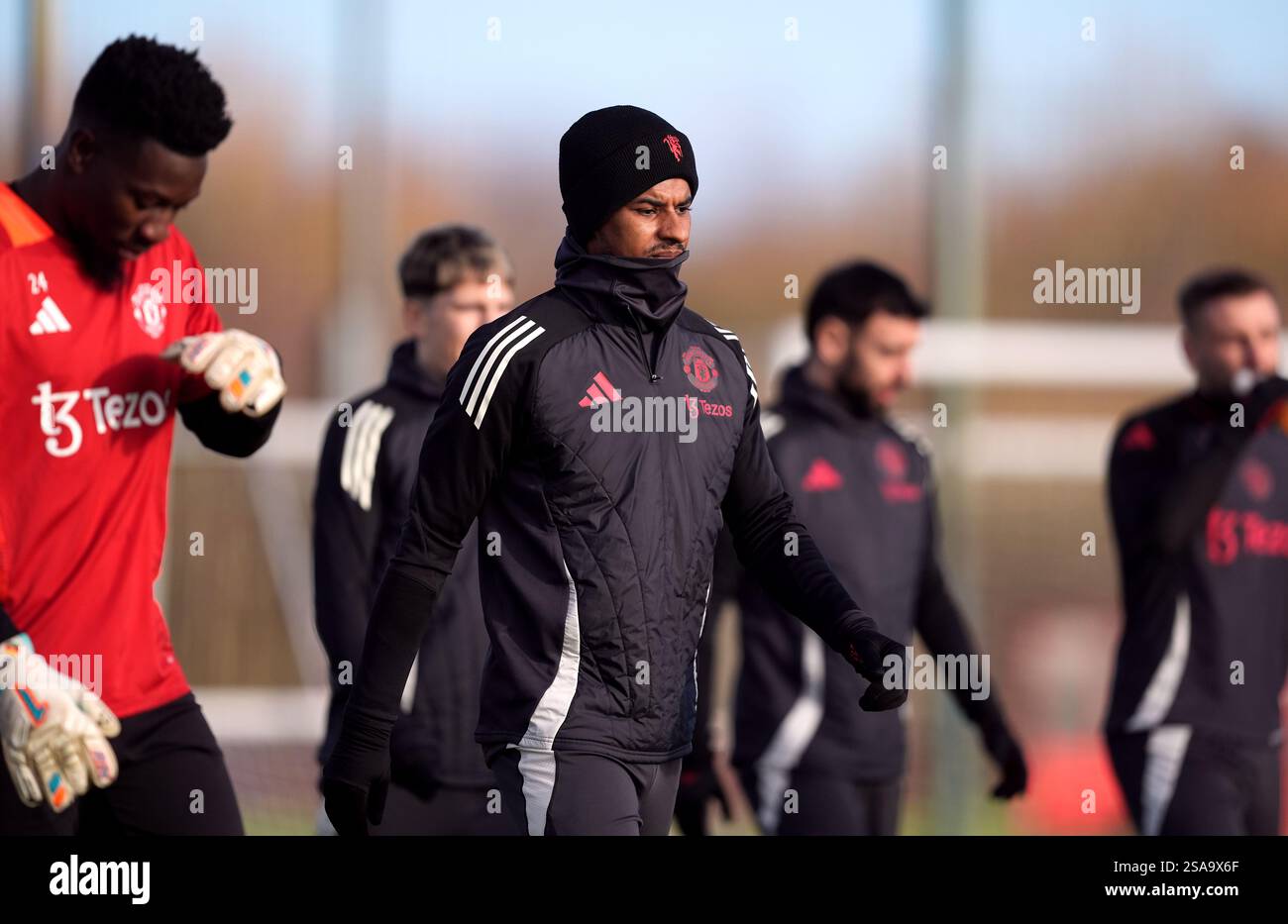 Manchester United's Marcus Rashford during a training session at the ...