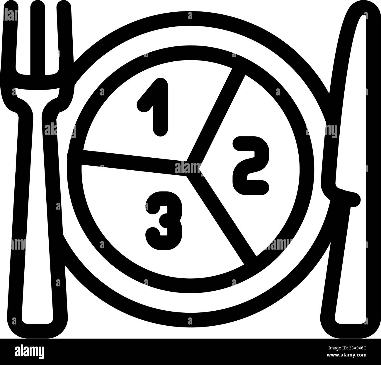 portion control obesity overweight line icon vector. portion control ...