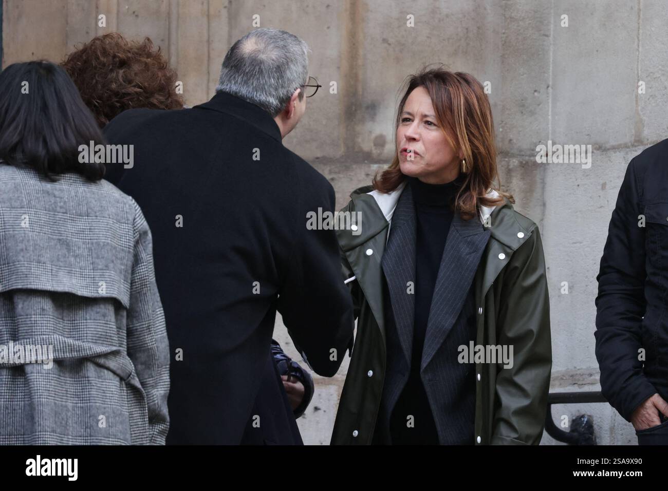 Delphine Burkli arriving at the funeral ceremony of French director ...
