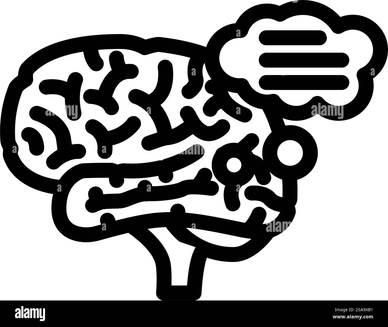 thought bubble brainstorm line icon vector. thought bubble brainstorm ...