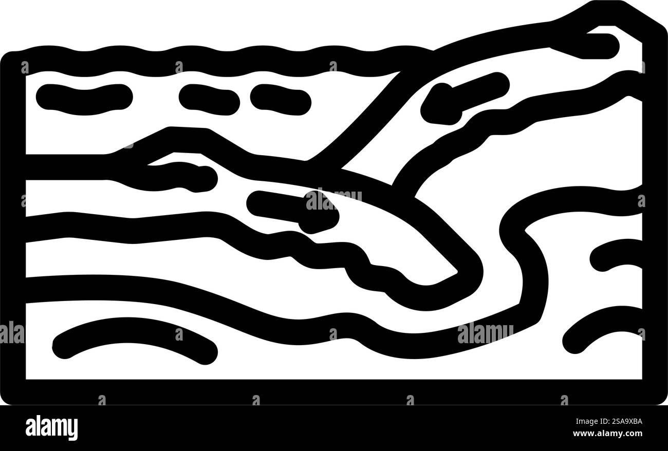 plate tectonics unsolved mystery line icon vector. plate tectonics ...