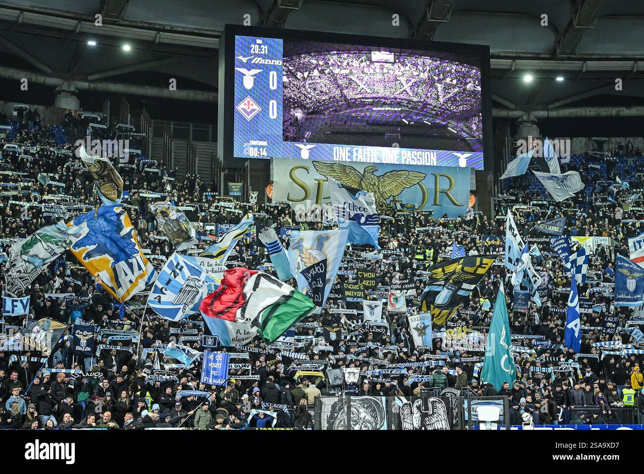 Supporters of Lazio during the Italian championship Serie A football ...