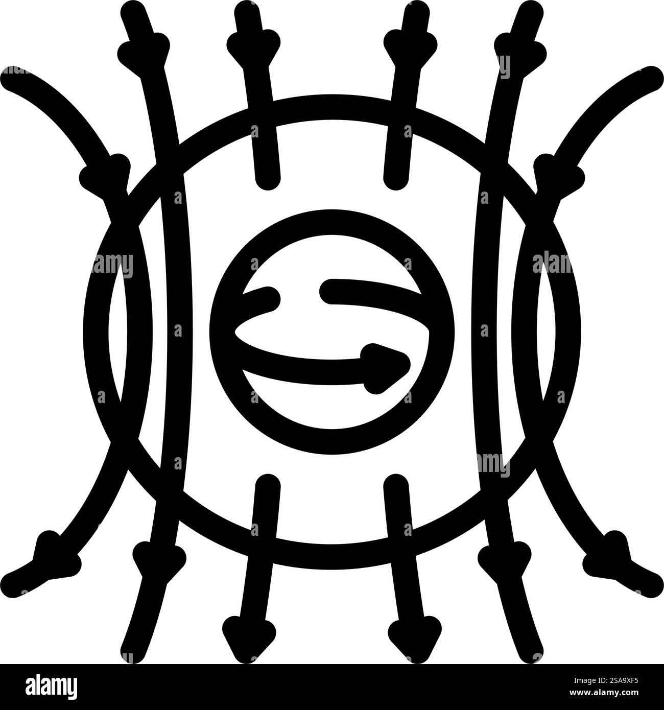 the origin of magnetic fields mystery line icon vector. the origin of ...