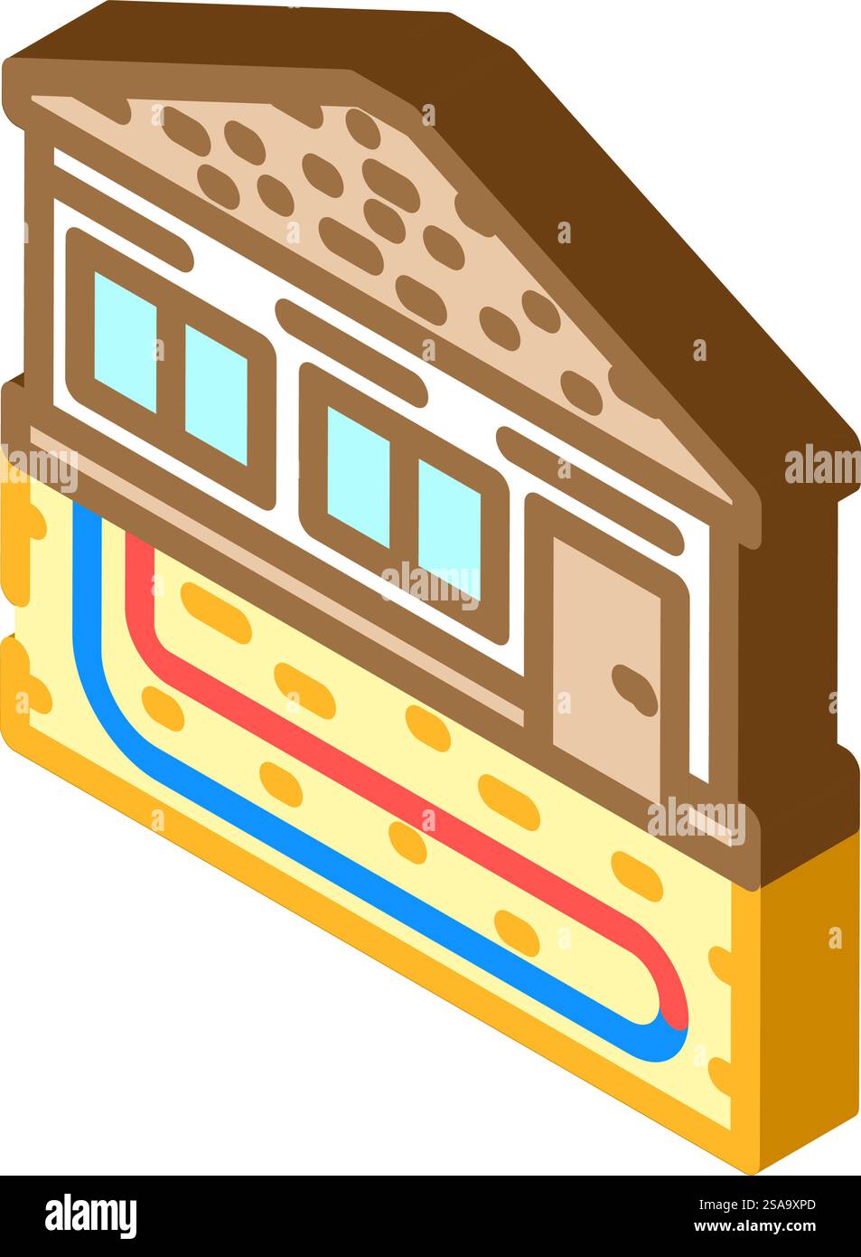 heating geothermal energy isometric icon vector. heating geothermal ...
