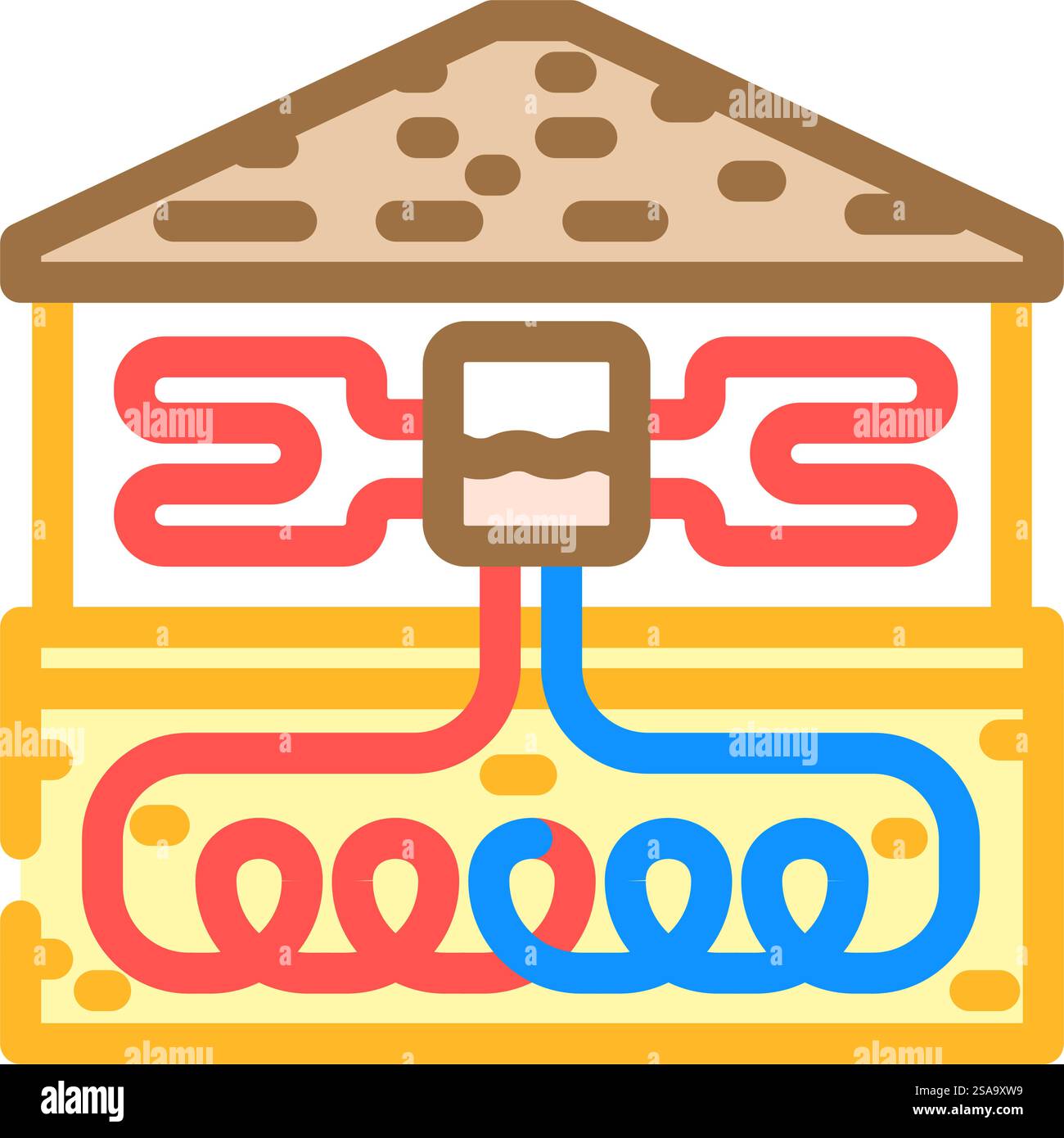 heat exchange geothermal energy color icon vector. heat exchange ... heat exchange geothermal energy color icon vector. heat exchange ...