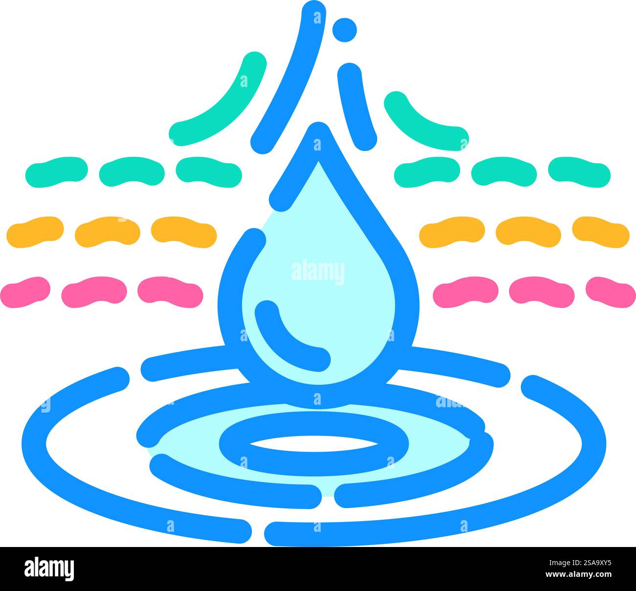 water droplet acupuncture color icon vector. water droplet acupuncture ...
