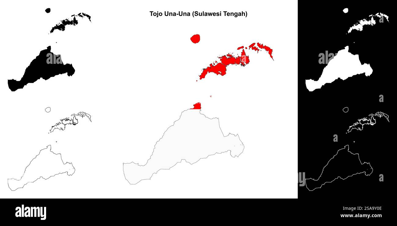 Tojo Una-Una blank outline map set Stock Vector Image & Art - Alamy