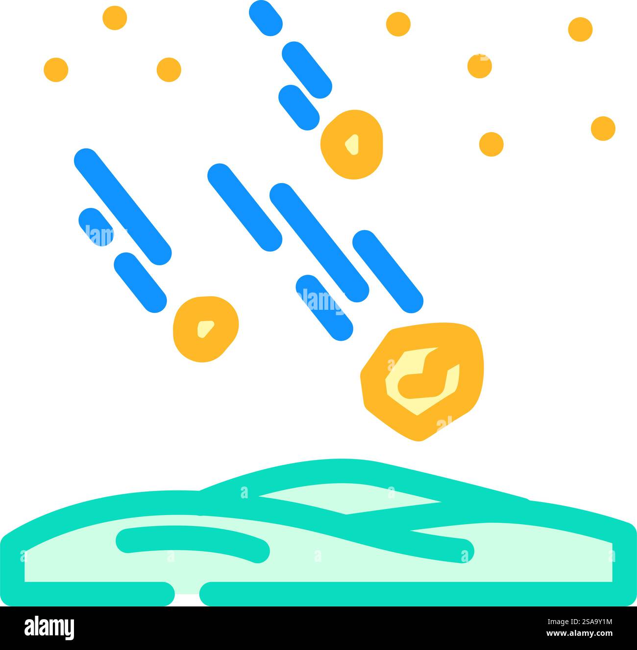 meteor shower natural phenomena color icon vector. meteor shower ...