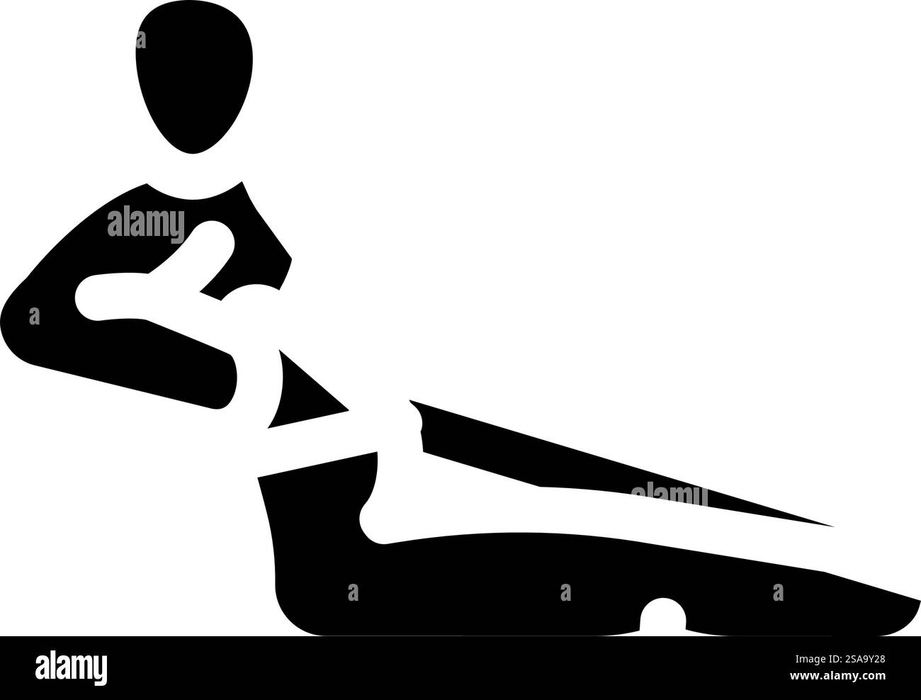 seated row resistance band pregnant fitness glyph icon vector. seated ...