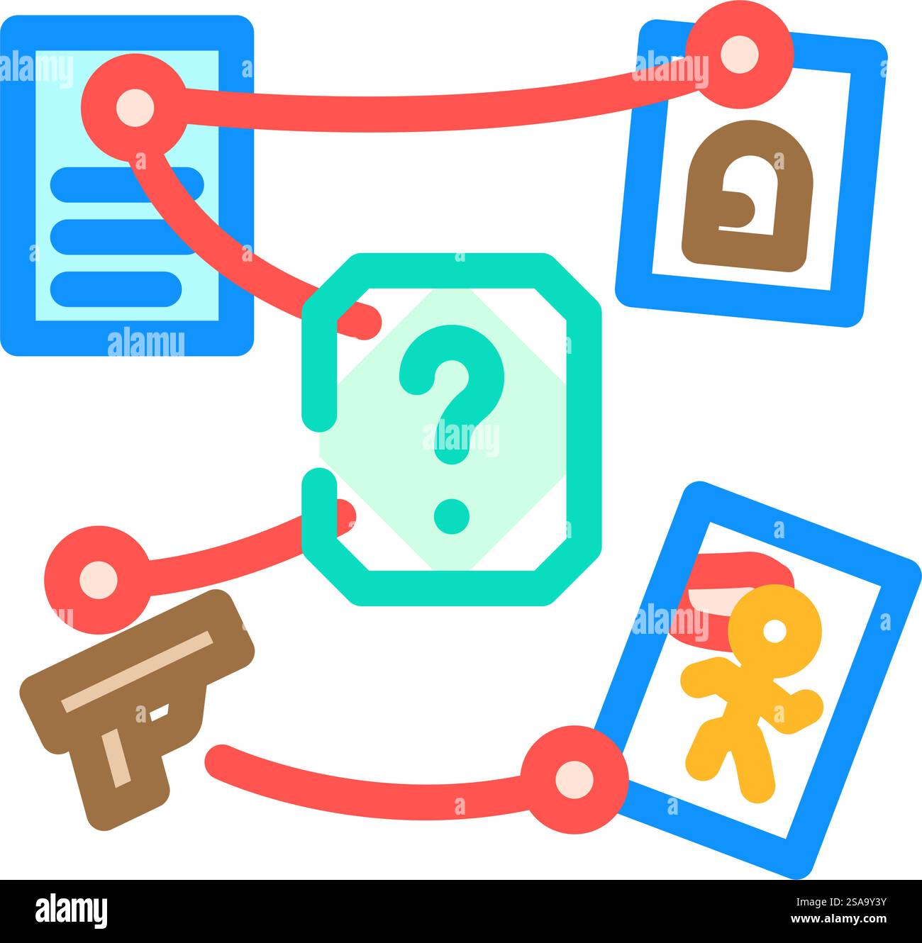 insufficient evidence crime color icon vector. insufficient evidence ...
