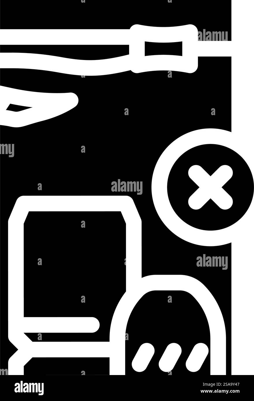 inadmissible evidence crime glyph icon vector. inadmissible evidence ...