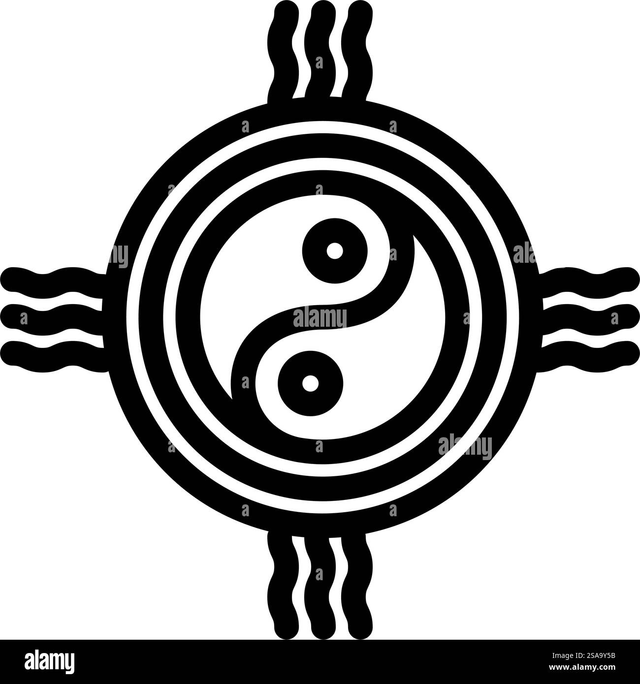 wave acupuncture line icon vector. wave acupuncture sign. isolated ...