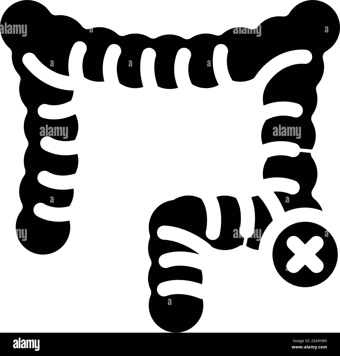 bowel resection surgery glyph icon vector. bowel resection surgery sign ...