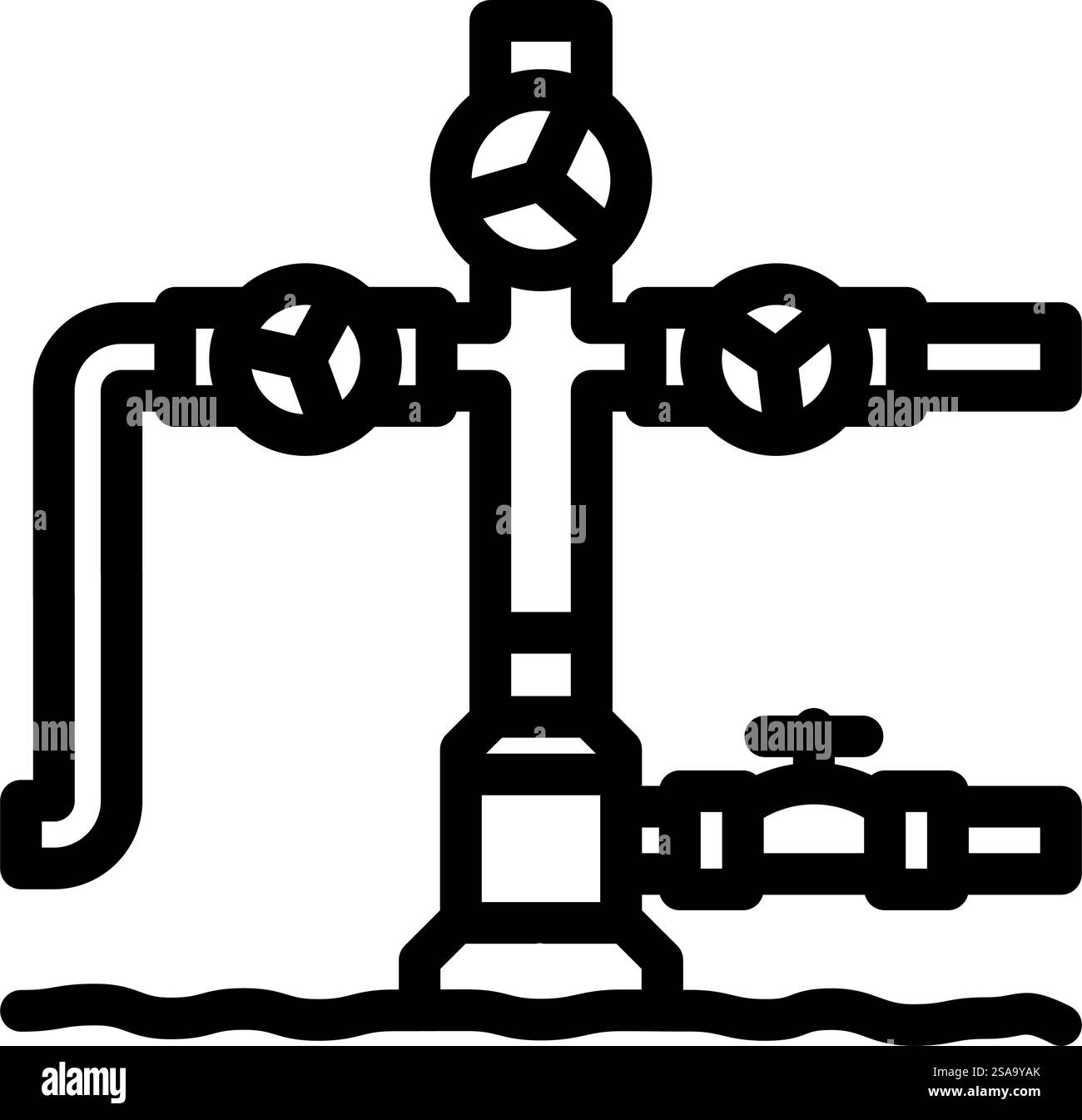 wellhead oil industry line icon vector. wellhead oil industry sign ...