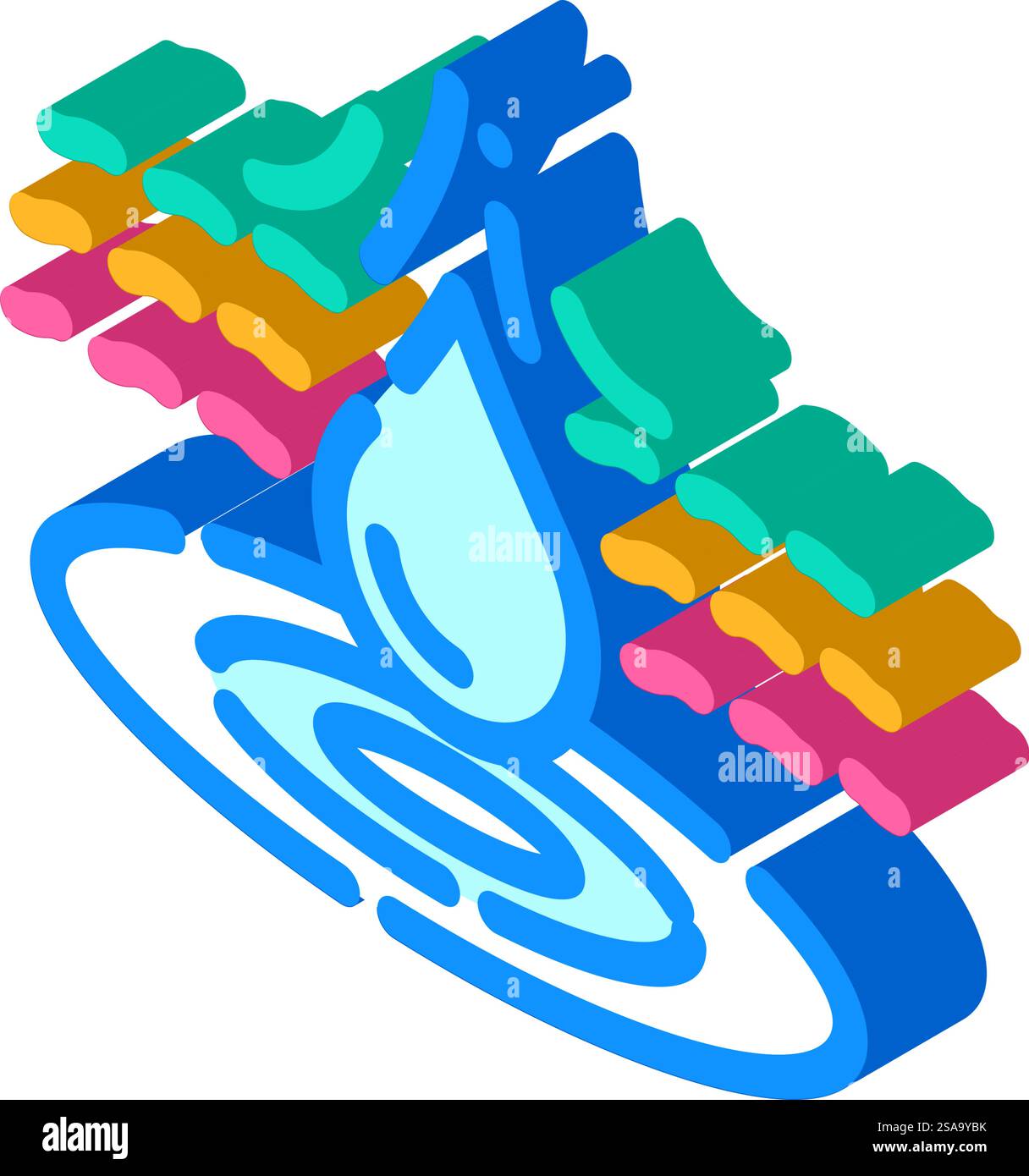 water droplet acupuncture isometric icon vector. water droplet ...
