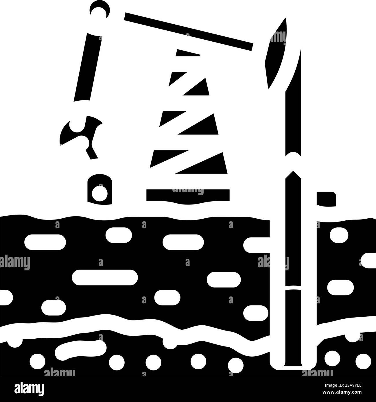 extraction oil industry glyph icon vector. extraction oil industry sign ...