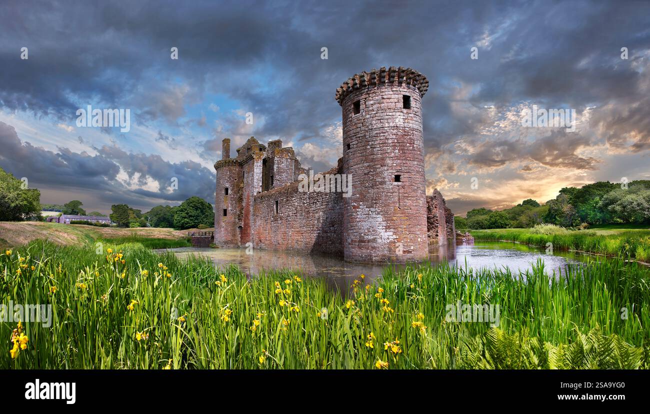 The enigmatic Caerlaverock Castle ruins, Dumfries, Scotland ...