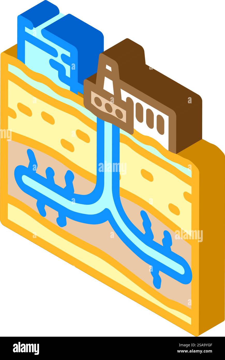 hydraulic fracturing oil industry isometric icon vector. hydraulic ...