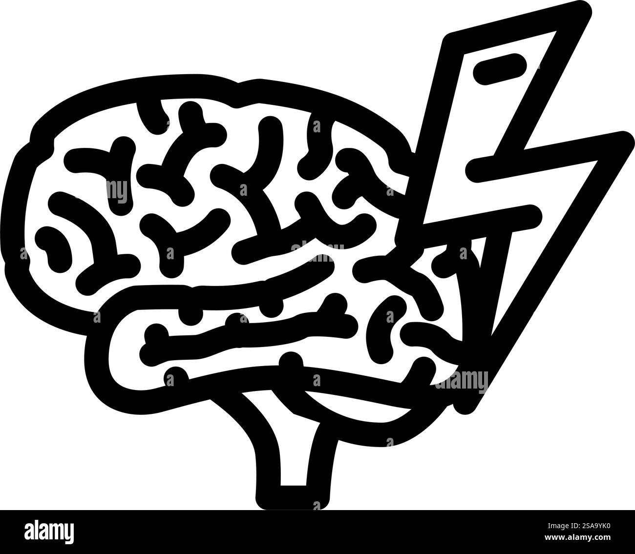 lightning bolt brainstorm line icon vector. lightning bolt brainstorm ...
