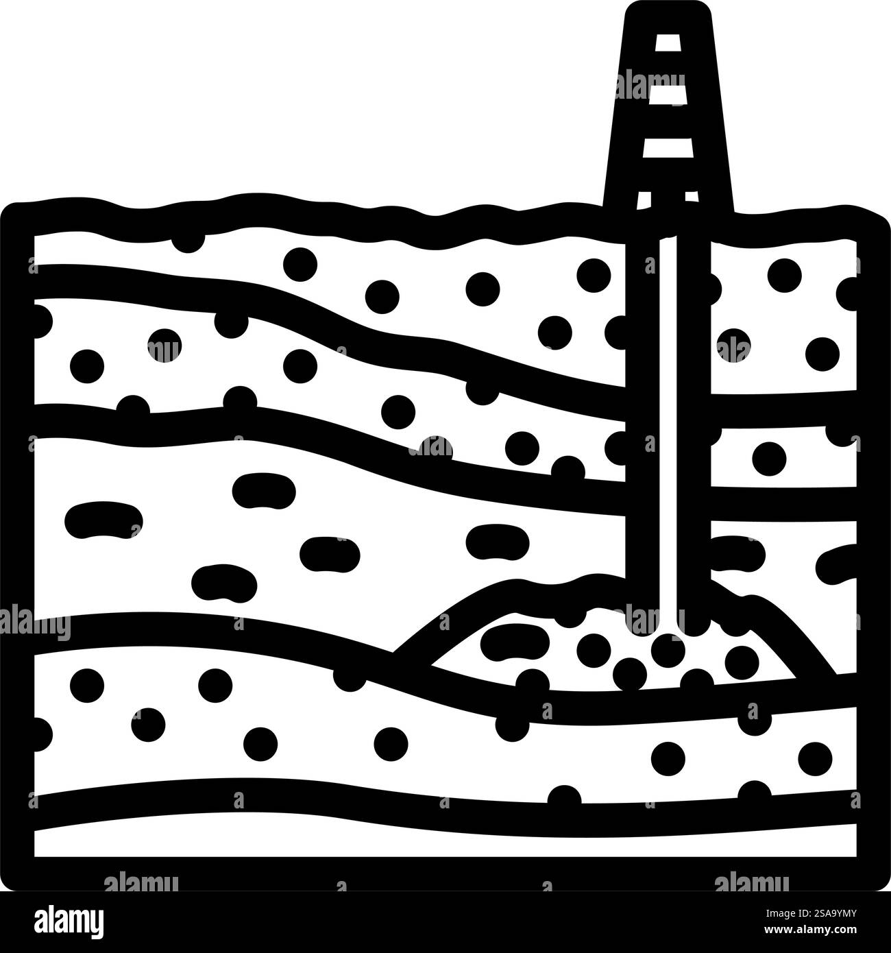 shale gas oil industry line icon vector. shale gas oil industry sign ...