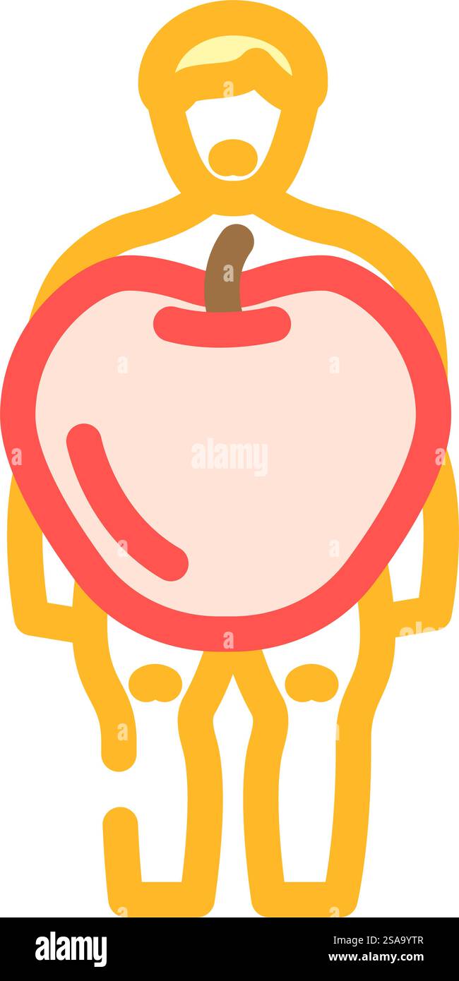 metabolic syndrome obesity overweight color icon vector. metabolic ...