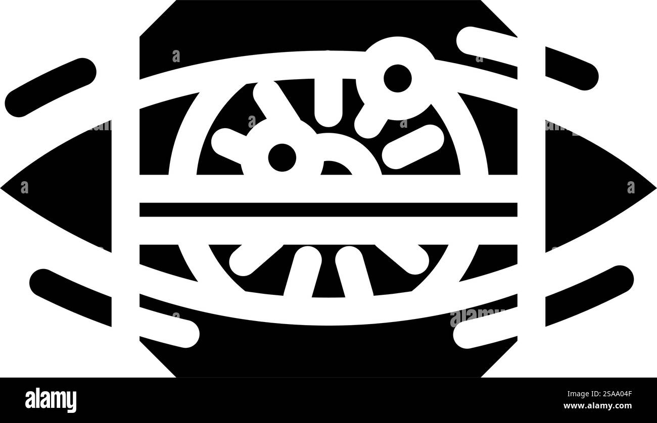 Iris Scan Biometric Glyph Icon Vector Iris Scan Biometric Sign Isolated Symbol Illustration