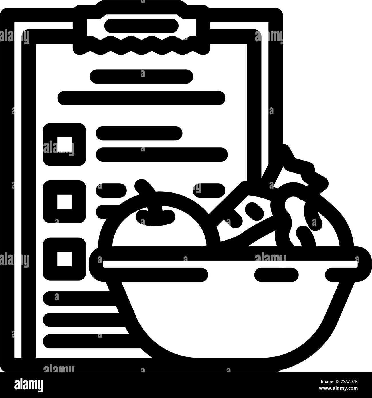 menu planning restaurant chef line icon vector. menu planning ...