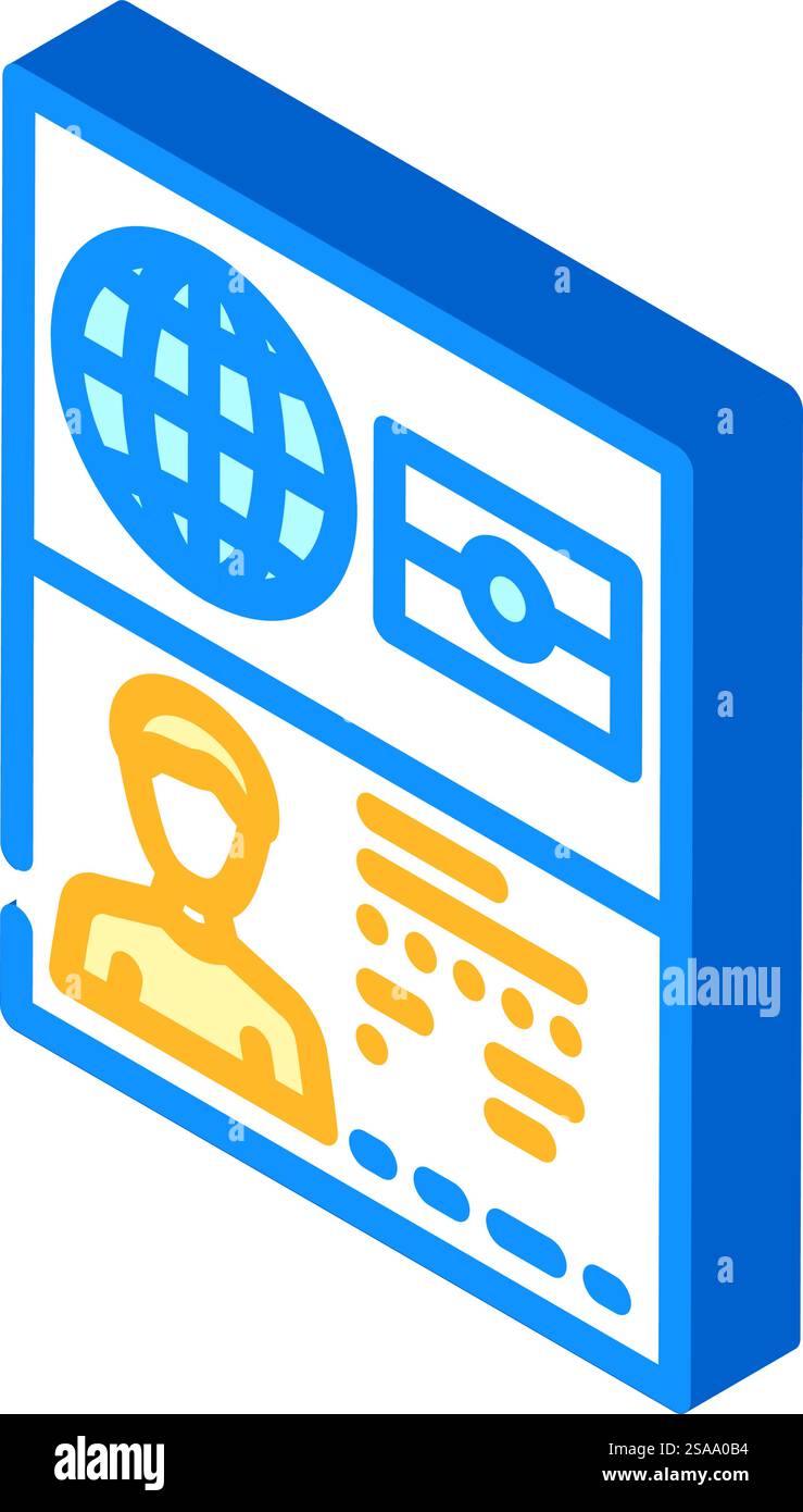 passport biometric isometric icon vector. passport biometric sign ...