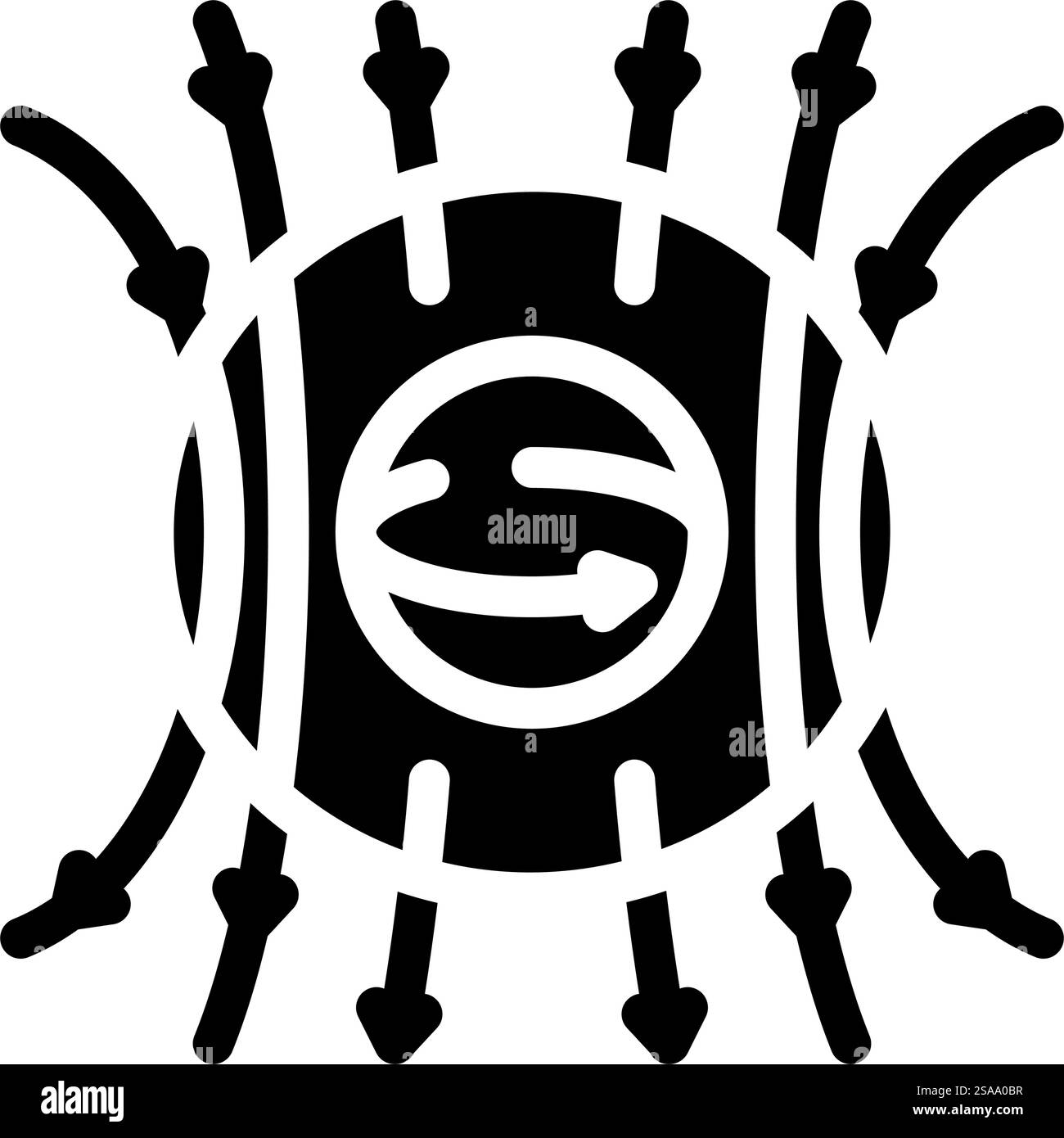 the origin of magnetic fields mystery glyph icon vector. the origin of ...