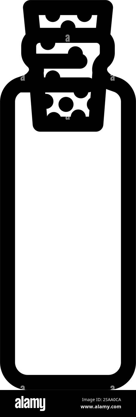 vial glass package line icon vector. vial glass package sign. isolated ...