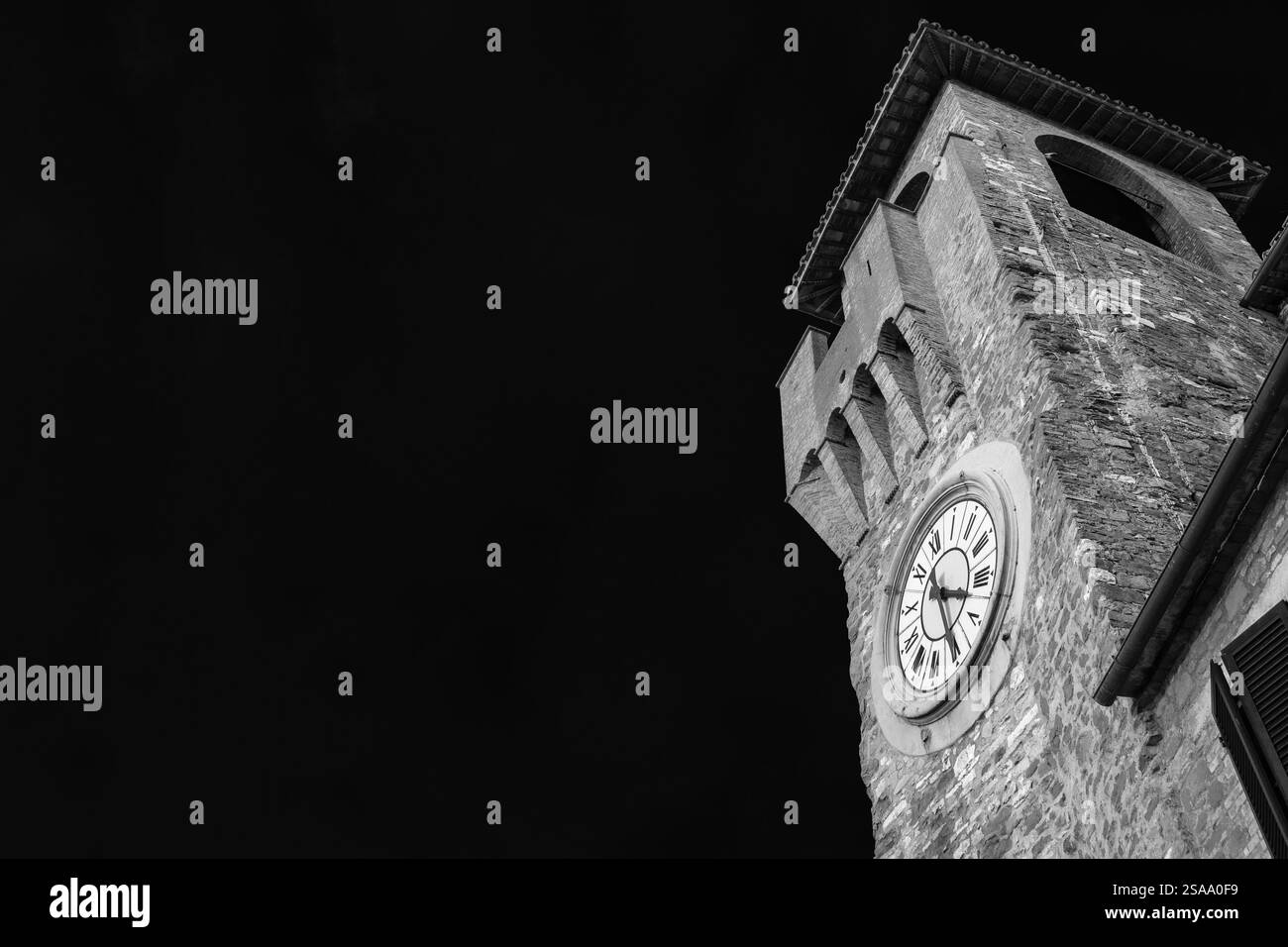 Passignano sul Trasimeno, 13th century medieval clock tower, a town ...