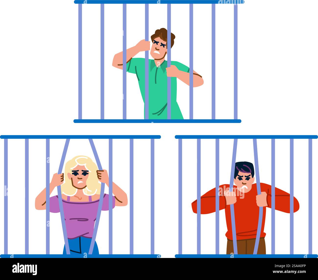 arrest behind bars vector. cell bar, criminal justice, lock metal ...