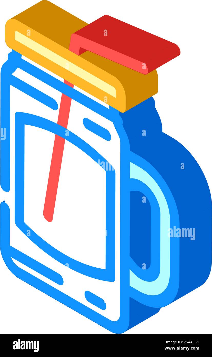 mason jar glass package isometric icon vector. mason jar glass package ...