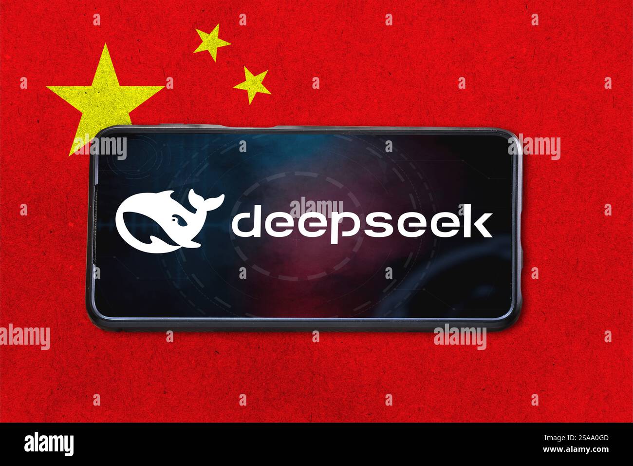 Germany - January 29, 2025: Smartphone with Deepseek logo on the ...