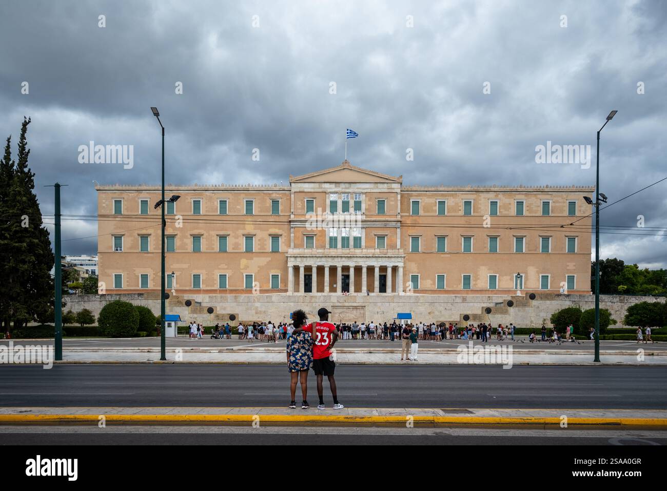 Hellenic Parliament in the Old Royal Palace, overlooking Syntagma ...