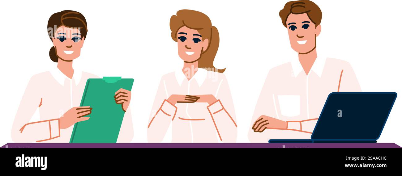 video conference team work vector. call remote, computer group, man ...