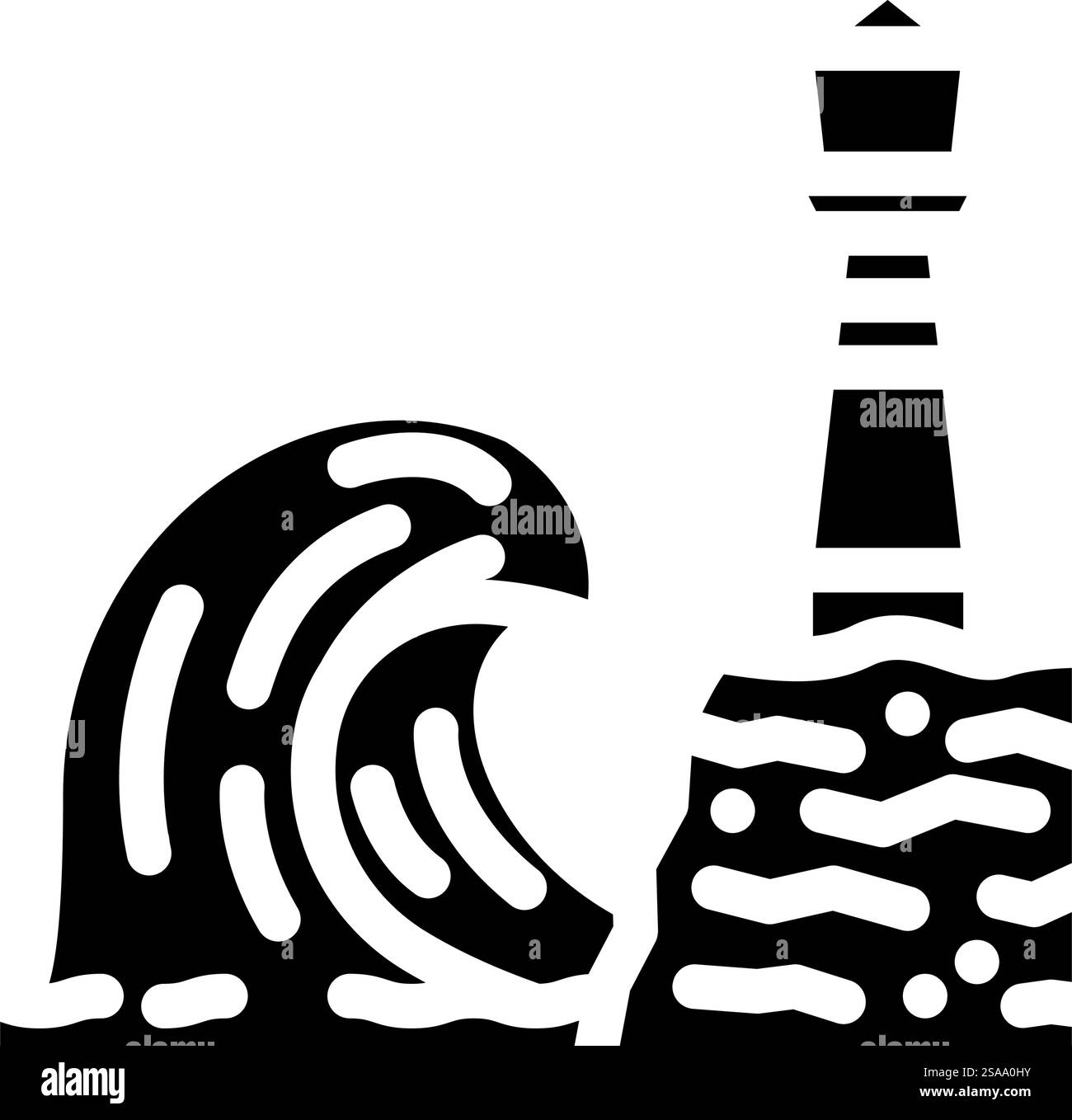 high waves hurricane disaster glyph icon vector. high waves hurricane ...