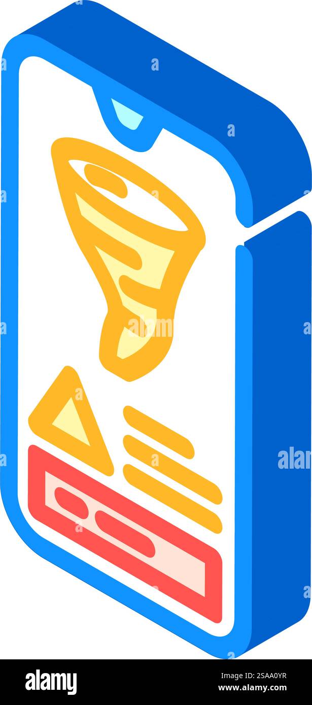 emergency warning hurricane disaster isometric icon vector. emergency ...